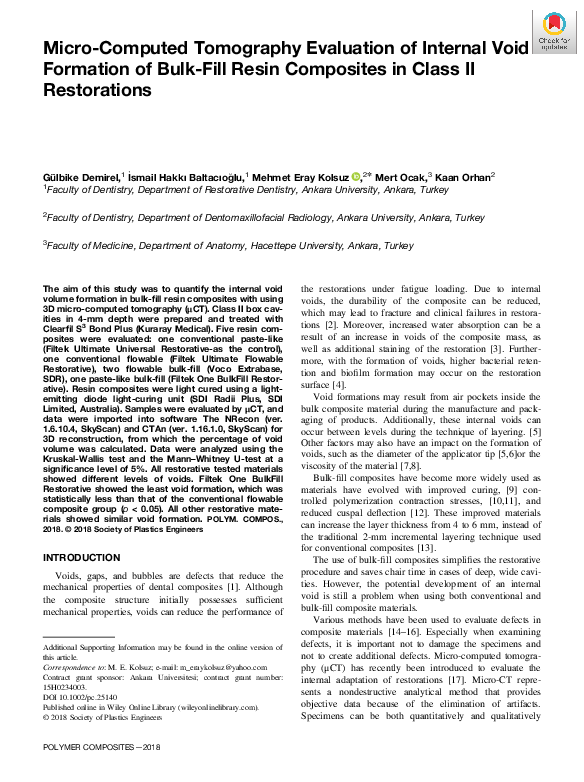 (PDF) Void Formation in Bulk-Fill Composites Evaluated