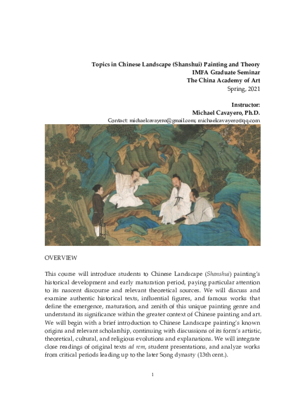 (PDF) Topics in Chinese Landscape (Shanshui) Painting and Theory IMFA ...