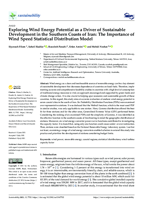 (PDF) A Comparative Study of Different Wind Speed Distribution Models ...