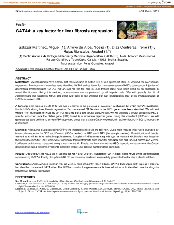 (PDF) GATA4: a key factor for liver fibrosis regression
