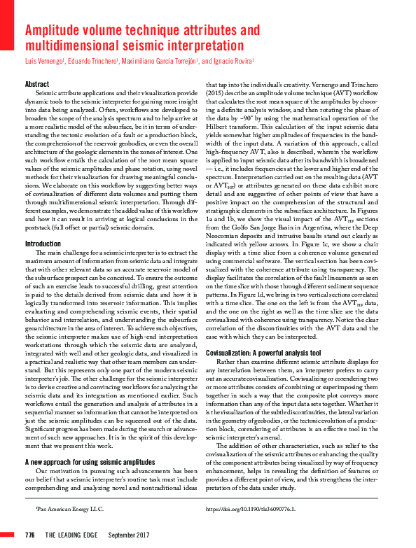 (PDF) Amplitude volume technique attributes and multidimensional ...