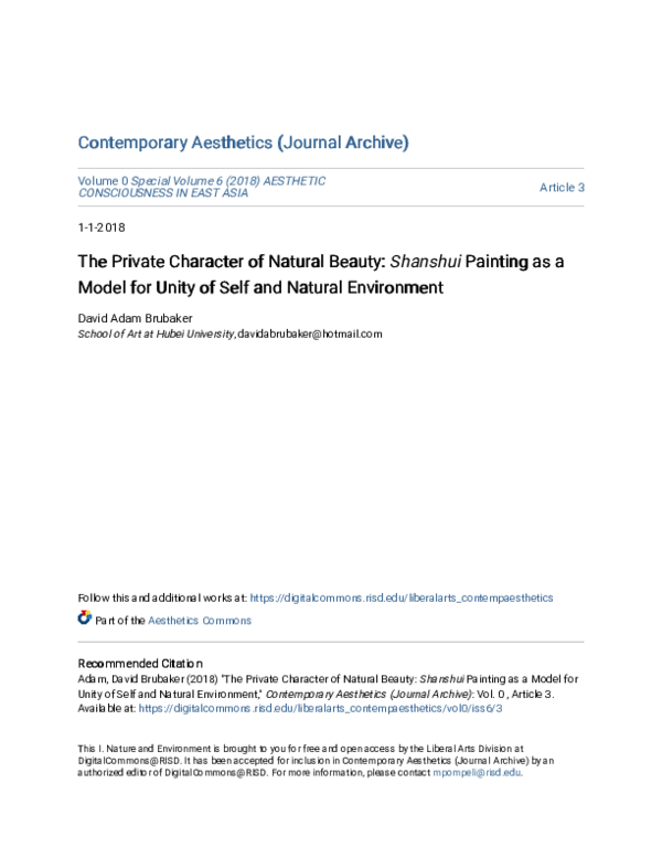 (PDF) Unity of Self and Nature in Shanshui Painting