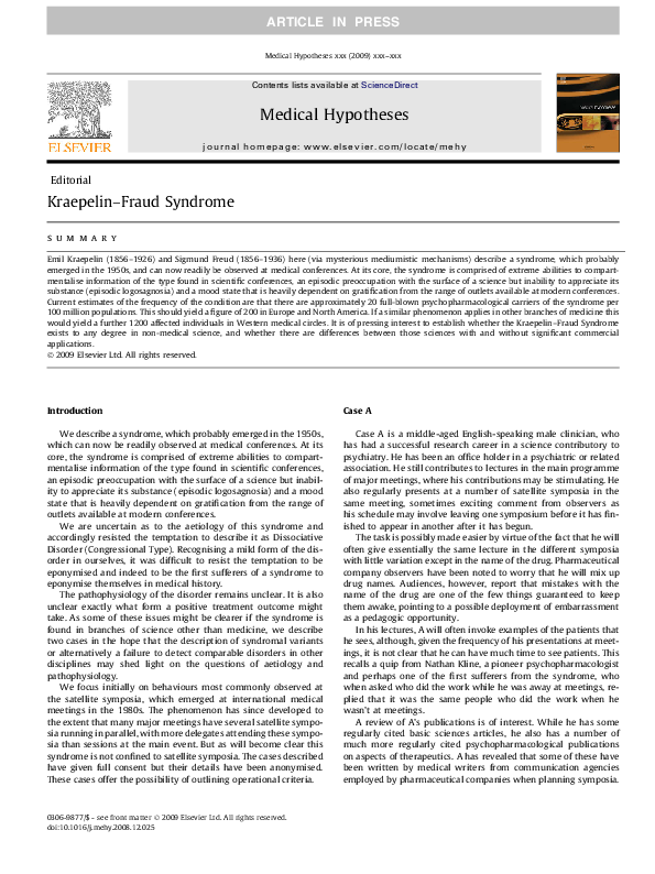 (PDF) Kraepelin–Fraud Syndrome