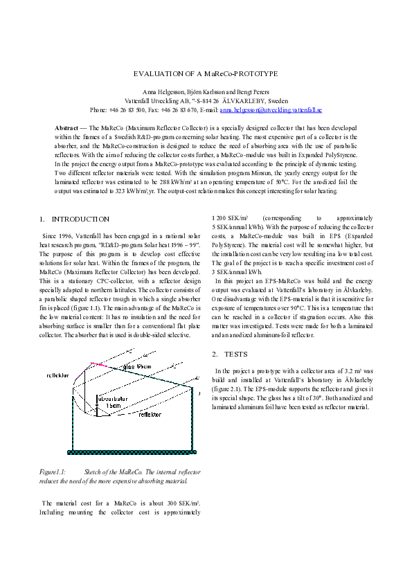 (PDF) Evaluation of a Mareco Prototype | Anna Helgesson - Academia.edu
