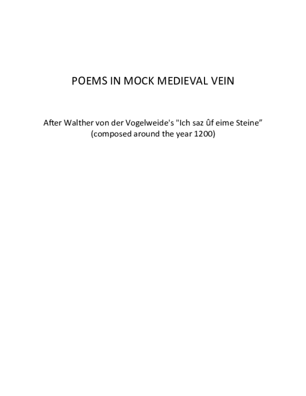 (DOC) The Final Dragon and Poems in Mock Medieval Tone