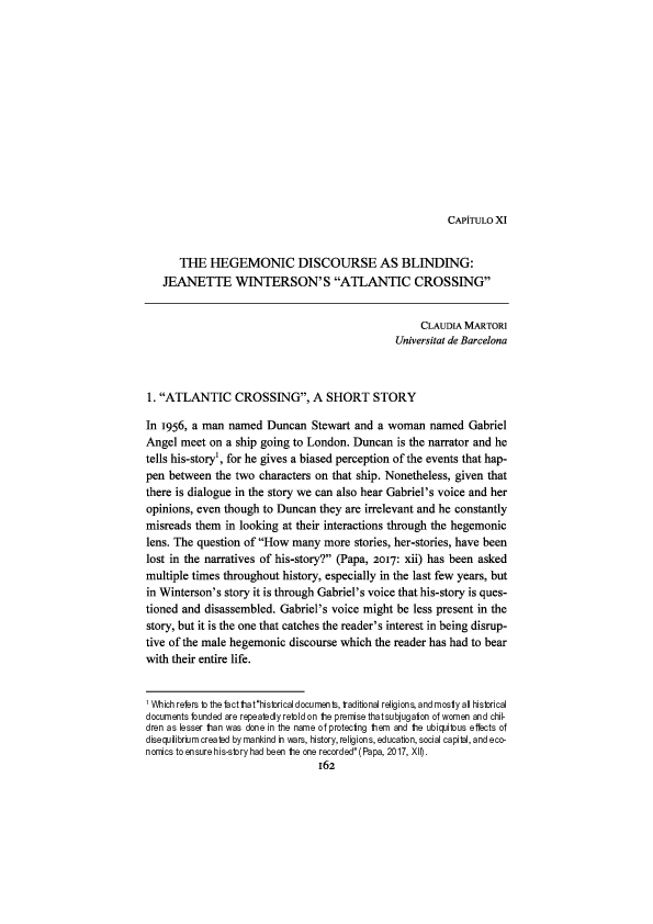 (PDF) The Hegemonic Discourse as Blinding: Jeanette Winterson's ...