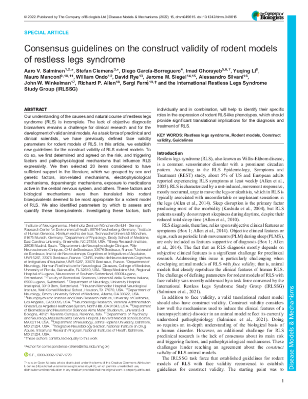 (PDF) Consensus guidelines on the construct validity of rodent models ...