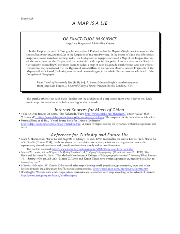 (PDF) A MAP IS A LIE
