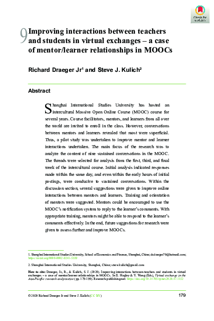 (PDF) Improving interactions between teachers and students in virtual ...