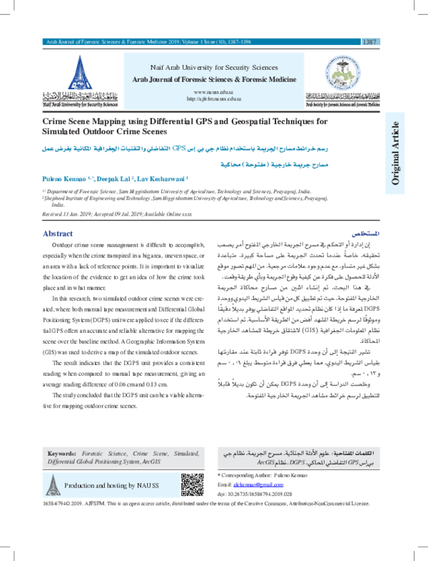 (PDF) Crime Scene Mapping using Differential GPS and Geospatial ...