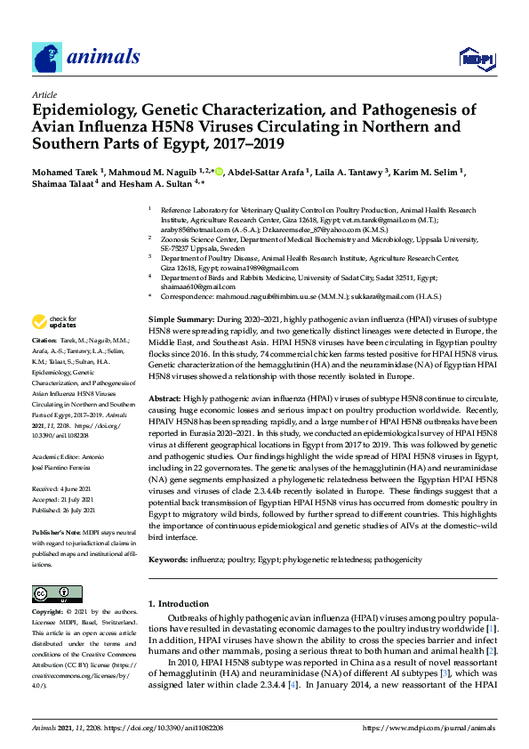 (PDF) Epidemiology, Genetic Characterization, and Pathogenesis of Avian ...