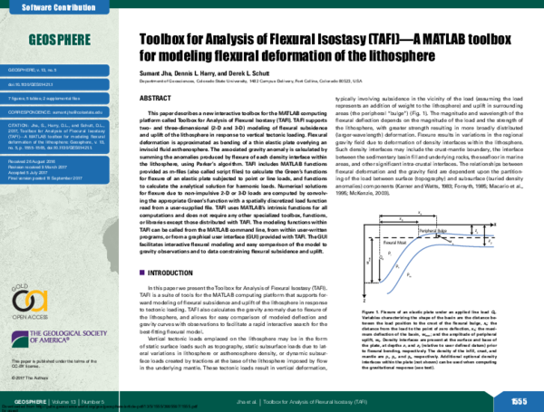(PDF) Toolbox for Analysis of Flexural Isostasy (TAFI)—A MATLAB toolbox for modeling flexural ...