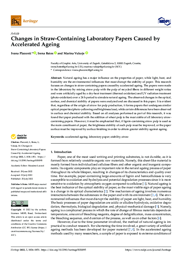 (PDF) Changes in Straw-Containing Laboratory Papers Caused by ...