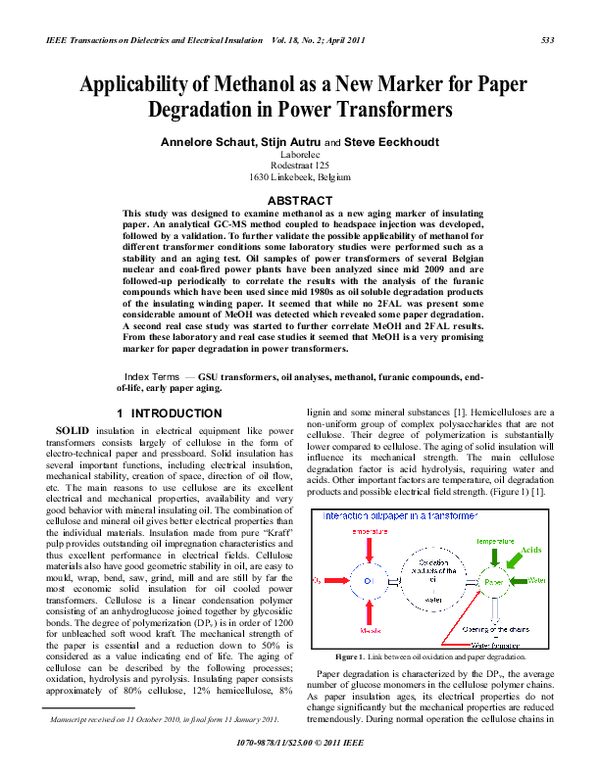 (PDF) Applicability of methanol as new marker for paper degradation in ...
