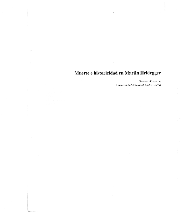 (PDF) Muerte e historicidad en Martin Heidegger
