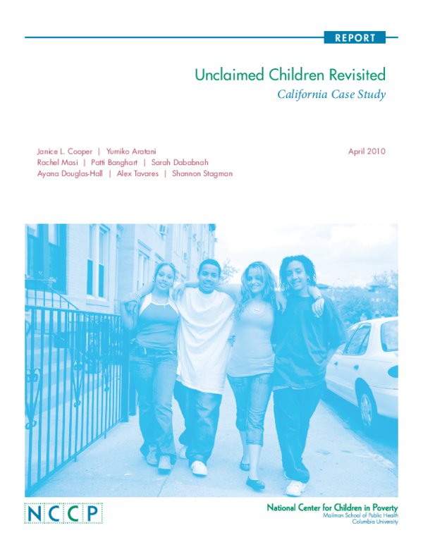 (PDF) Unclaimed Children Revisited: California Case Study | Alex ...