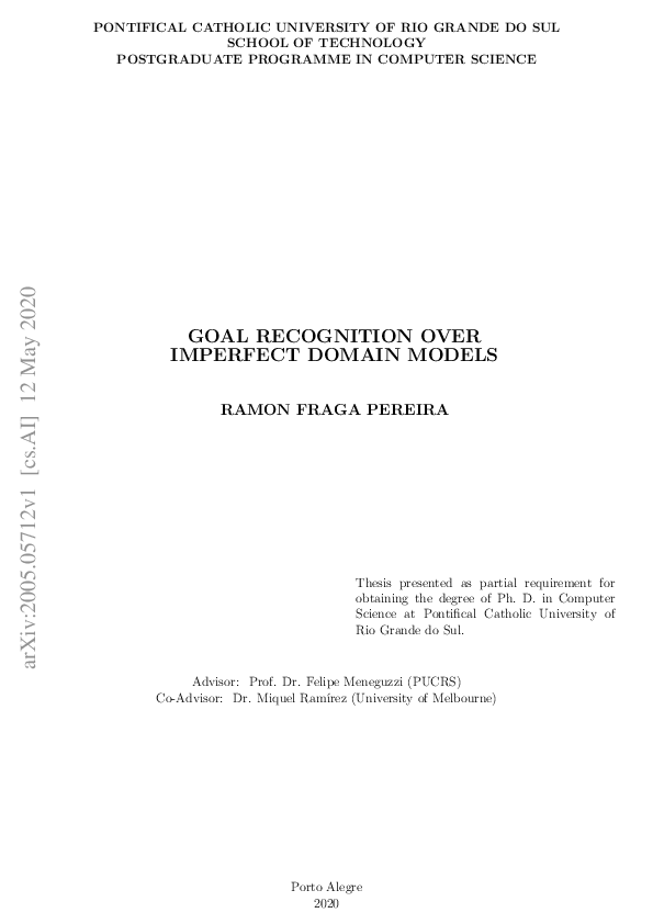 (PDF) Goal Recognition over Imperfect Domain Models