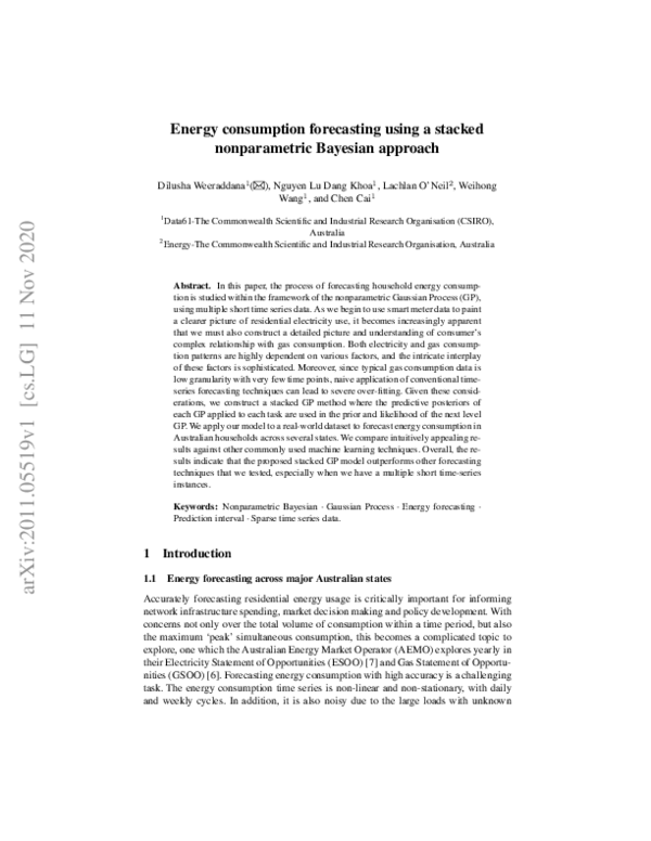 Pdf Energy Consumption Forecasting Using A Stacked Nonparametric Bayesian Approach