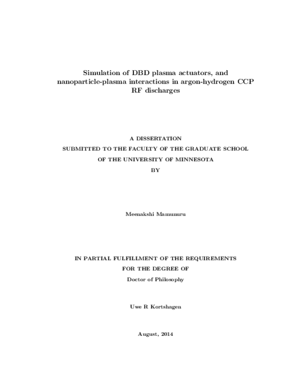(PDF) Simulation of DBD plasma actuators, and nanoparticle-plasma ...