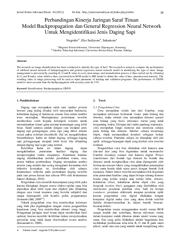 (PDF) Perbandingan Kinerja Jaringan Saraf Tiruan Model Backpropagation dan General Regression ...