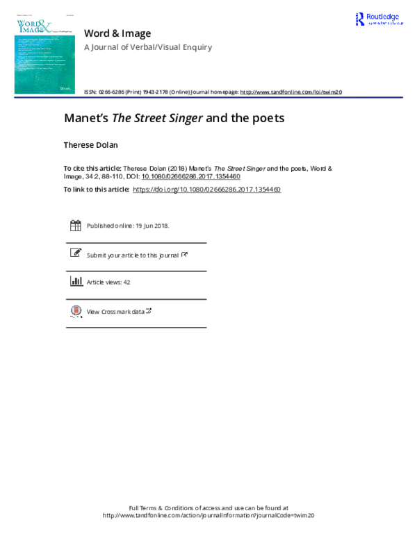 (PDF) Manet’s The Street Singer and the poets