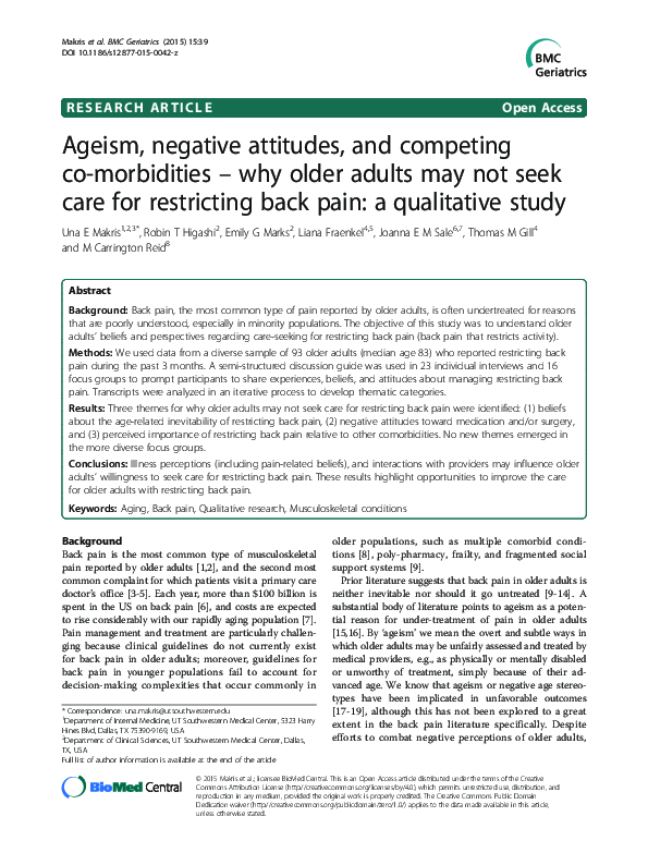 (PDF) Ageism, negative attitudes, and competing co-morbidities – why ...