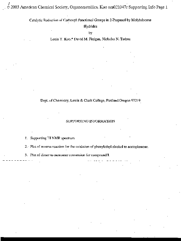 (PDF) Catalytic Reduction of Carbonyl Functional Groups in 2-Propanol ...
