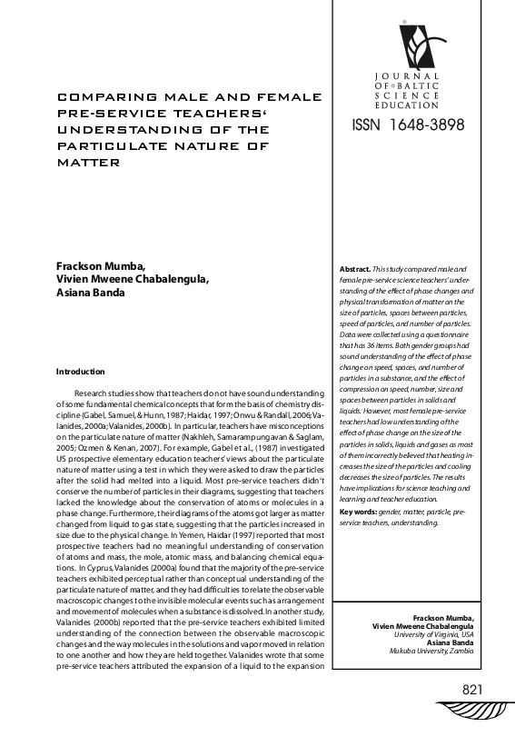(PDF) Comparing Male and Female Pre-Service Teachers‘ Understanding of ...
