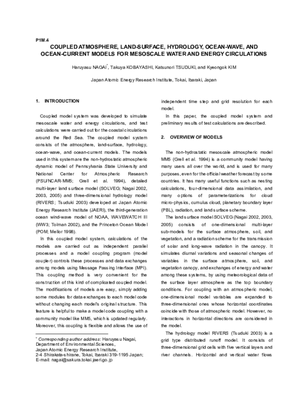 (PDF) Coupled Atmosphere, Land-surface, Hydrology, Ocean-wave, and ...