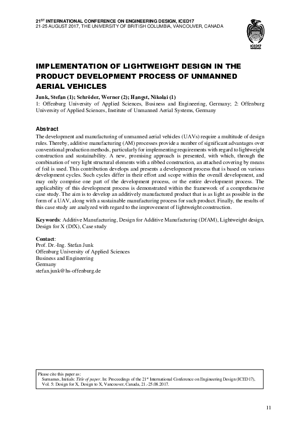 (PDF) Implementation of lightweight design in the product development ...