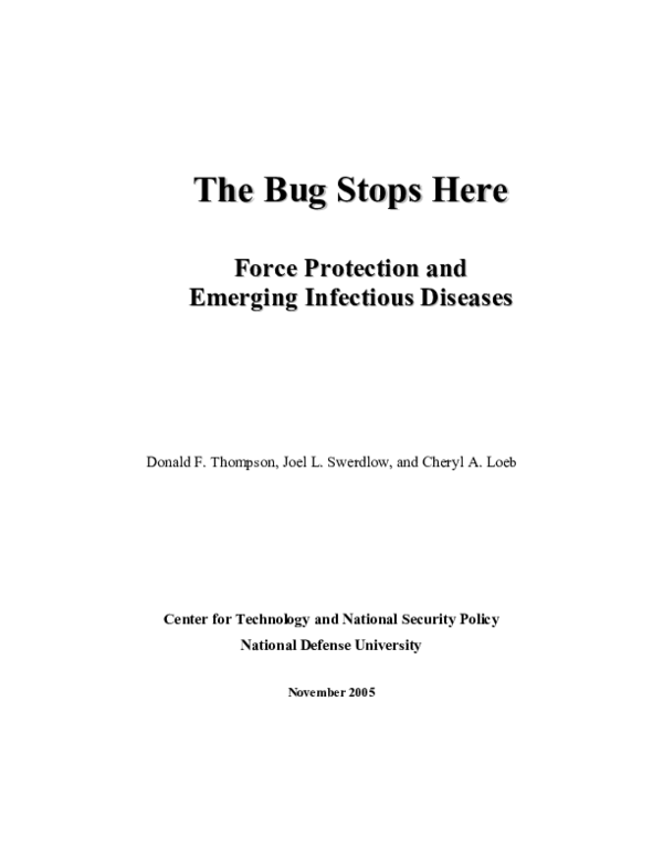 (PDF) The Bug Stops Here: Force Protection and Emerging Infectious Diseases