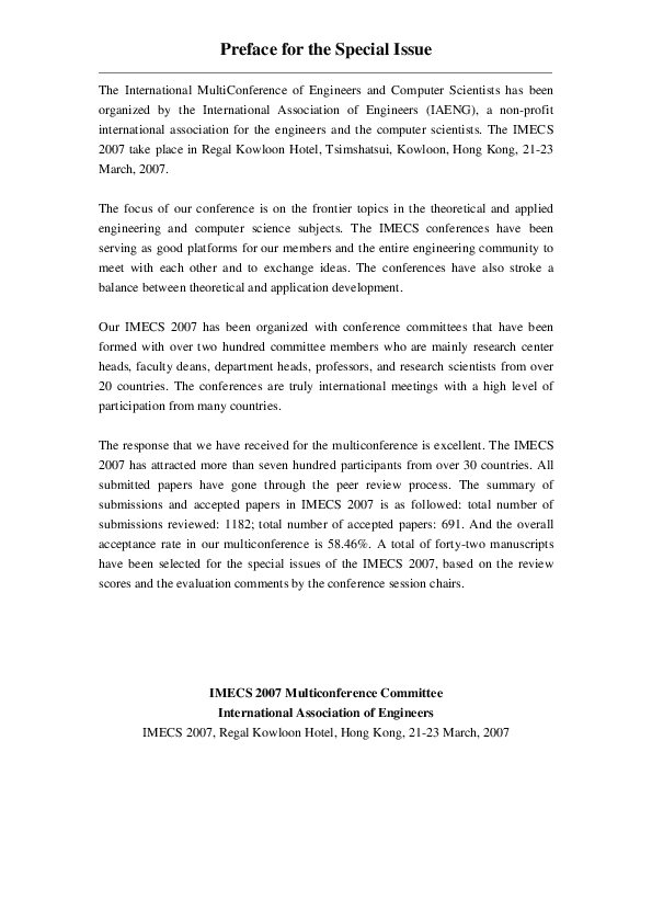 (PDF) Preface for the special issue