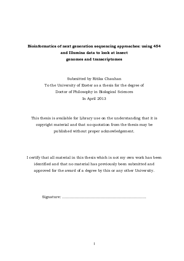 Pdf Bioinformatics Of Next Generation Sequencing Approaches Using