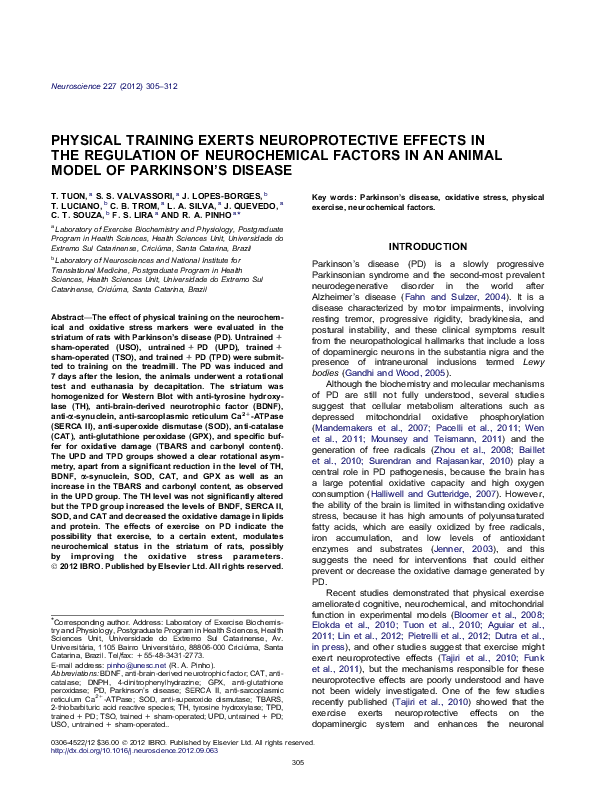 (PDF) Physical training exerts neuroprotective effects in the ...