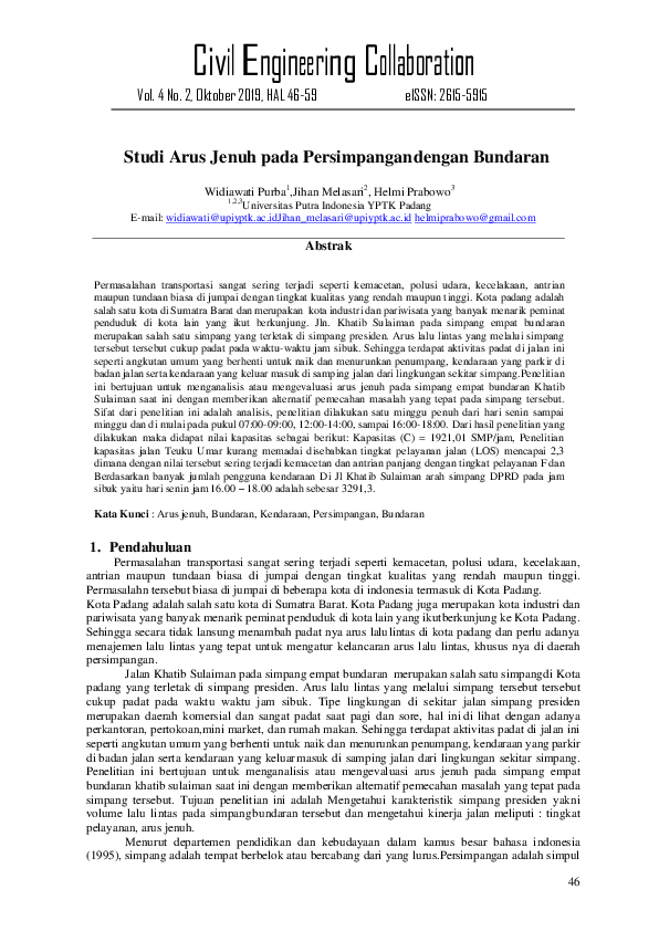 (PDF) Studi Arus Jenuh pada Persimpangan dengan Bundaran