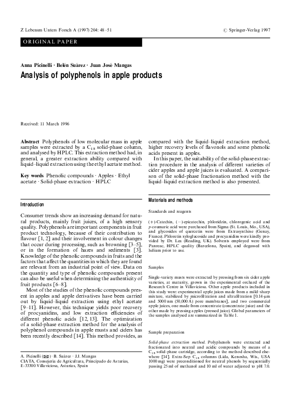 (PDF) Analysis of polyphenols in apple products