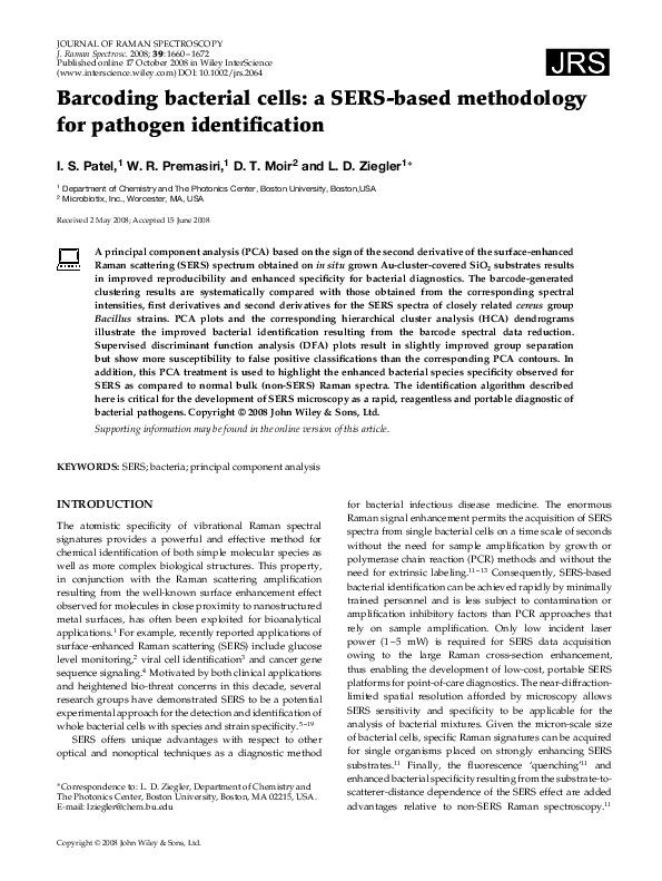 (PDF) Barcoding bacterial cells: a SERS-based methodology for pathogen ...