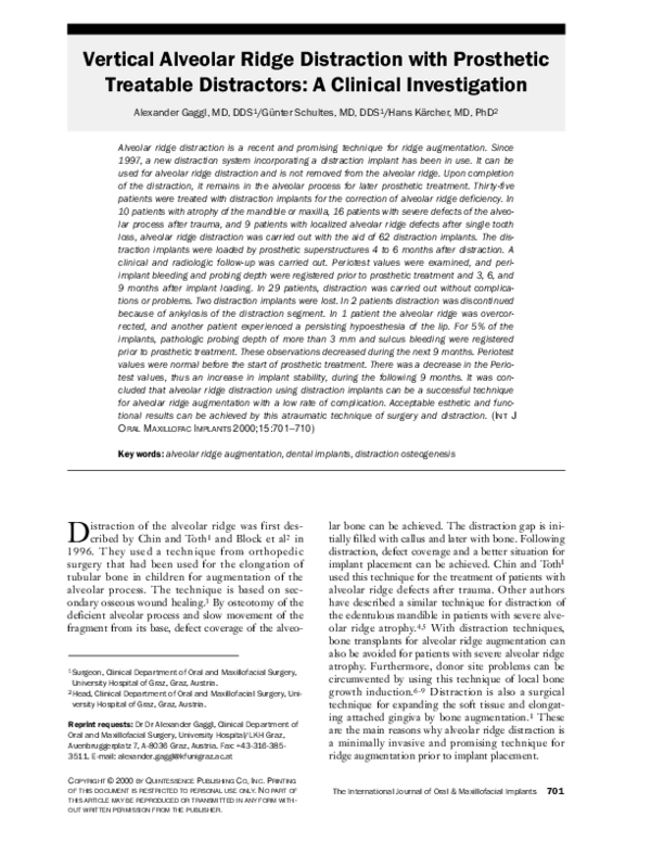 (PDF) Vertical alveolar ridge distraction with prosthetic treatable ...