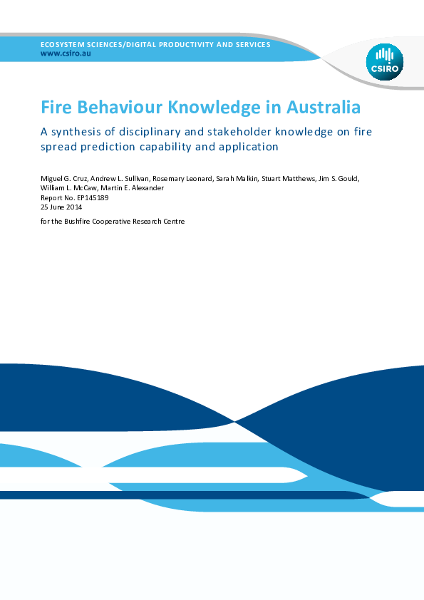 (PDF) Fire Behaviour Knowledge in Australia: A synthesis of ...