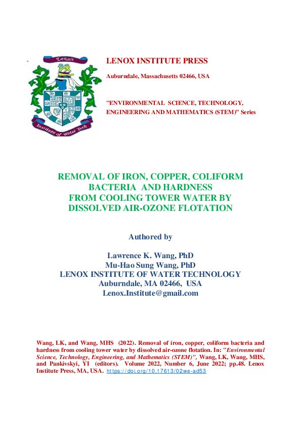 (PDF) REMOVAL OF IRON, COPPER, COLIFORM BACTERIA AND HARDNESS FROM ...