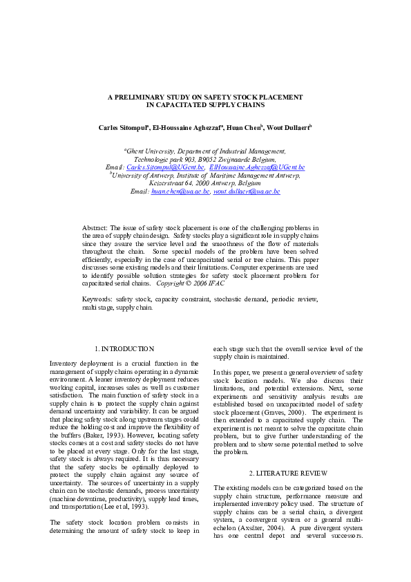 (PDF) A preliminary study on safety stock placement in capacitated ...
