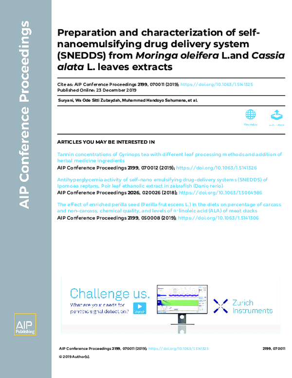 (PDF) Preparation and characterization of self-nanoemulsifying drug ...