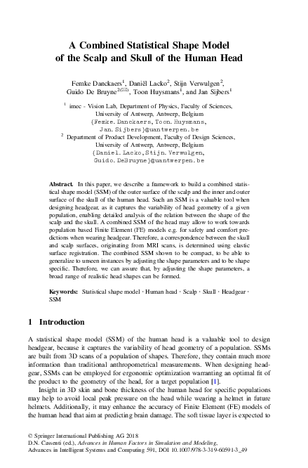 (PDF) A Combined Statistical Shape Model of the Scalp and Skull of the ...