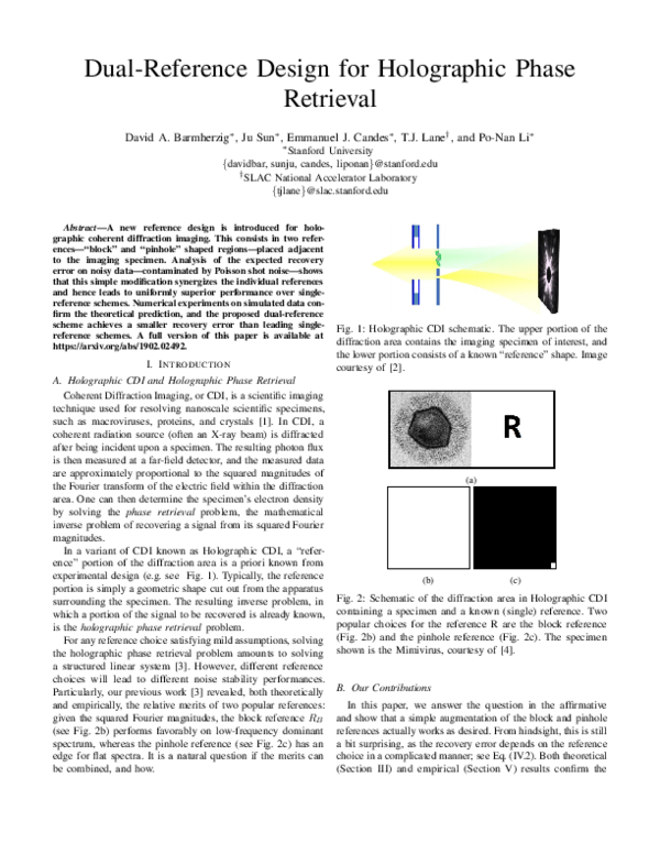 (PDF) Dual-Reference Design for Holographic Phase Retrieval