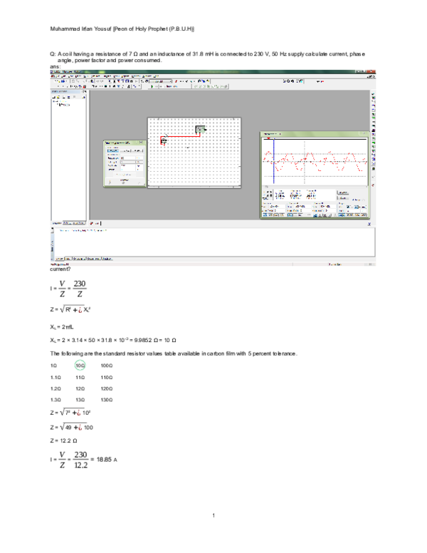 (DOC) Study of Phase Angle, Current, Voltage in an AC Circuit Page No. 1-