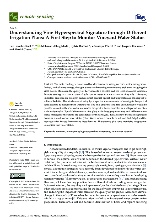 (PDF) Understanding Vine Hyperspectral Signature through Different ...