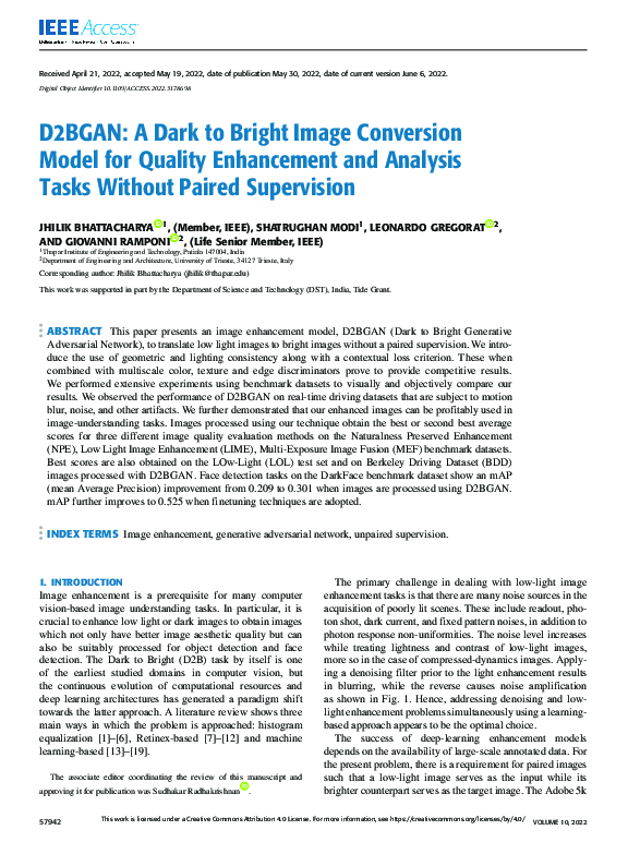 (PDF) D2BGAN: A Dark to Bright Image Conversion Model for Quality ...