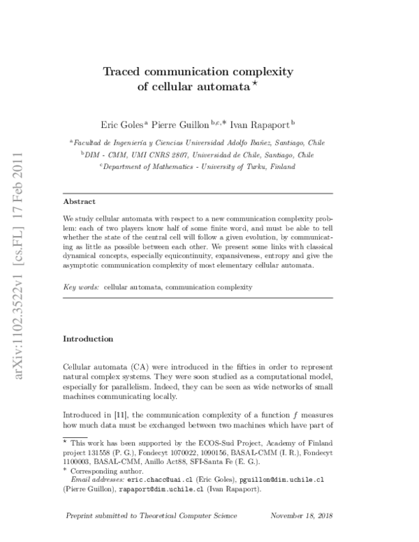 (PDF) Traced communication complexity