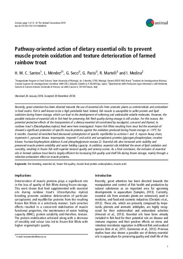 (PDF) Pathway-oriented action of dietary essential oils to prevent ...