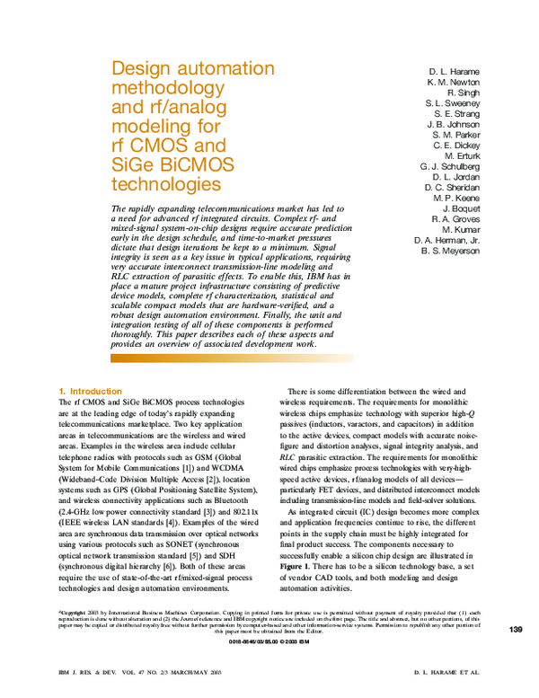 Pdf Rf Cmos And Sige Bicmos Design Automation Methodology